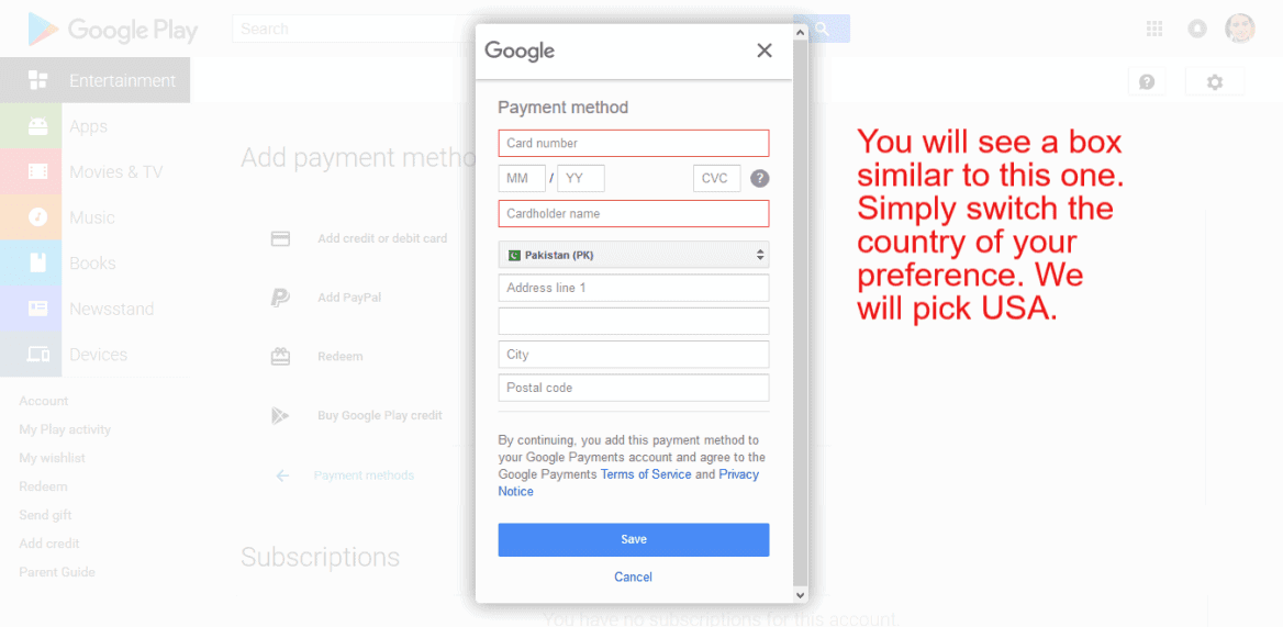 Purchase from US or UK Google Play Store from anywhere - TechVise