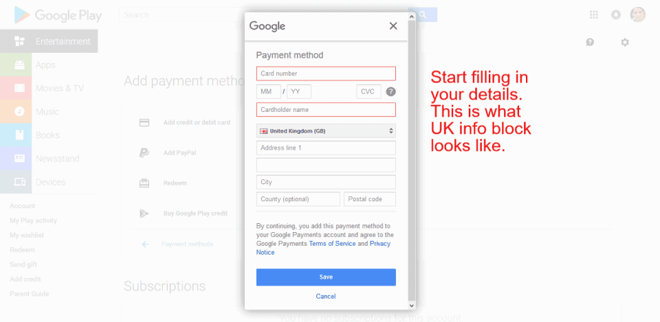 Purchase from US or UK Google Play Store from anywhere - TechVise