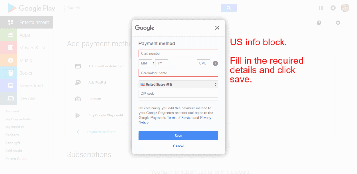 Purchase from US or UK Google Play Store from anywhere - TechVise